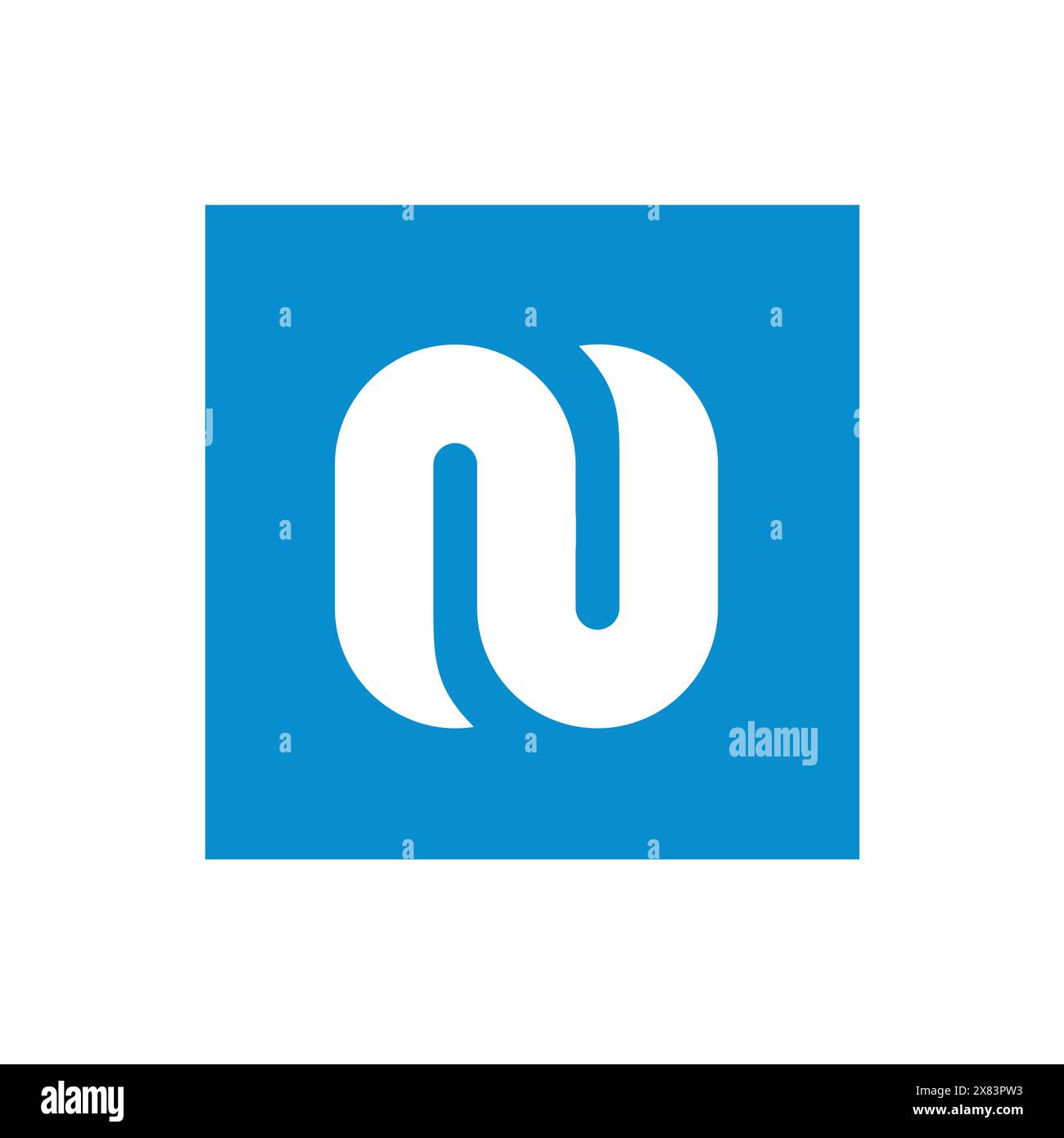 Initial letter N icon design with blue square Stock Vector Image & Art ...