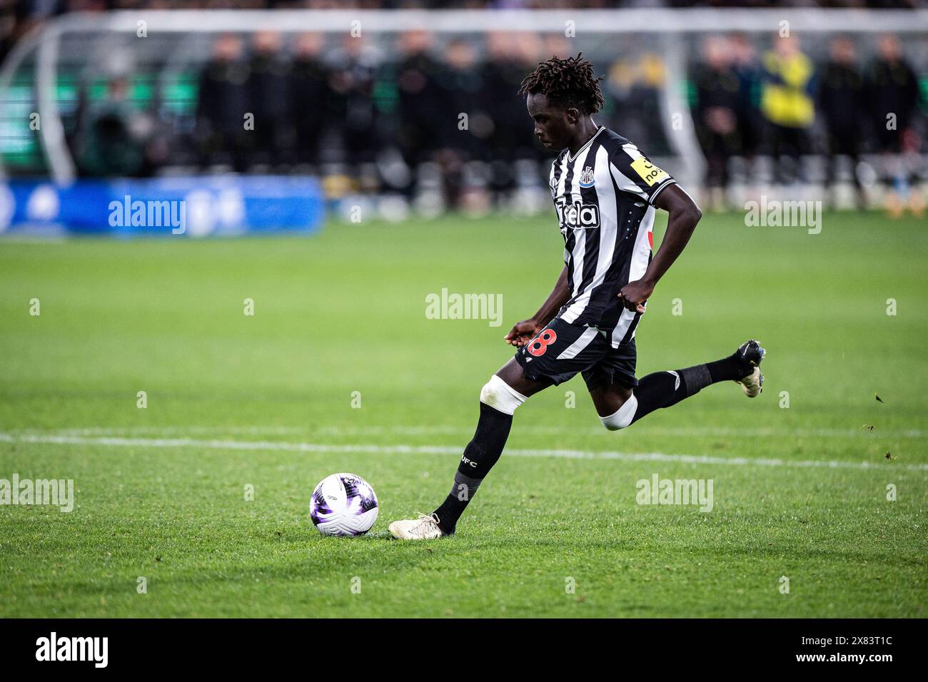 Melbourne, Australia, 22 May, 2024. Garang Kuol of Newcastle United ...