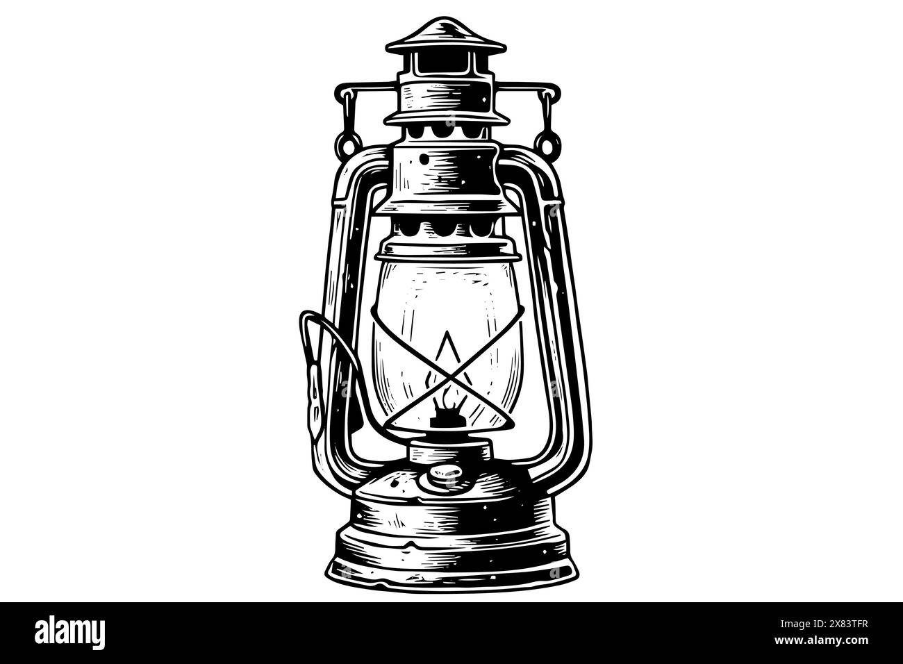 Vintage lantern hand drawn ink sketch. Engraved retro style vector ...