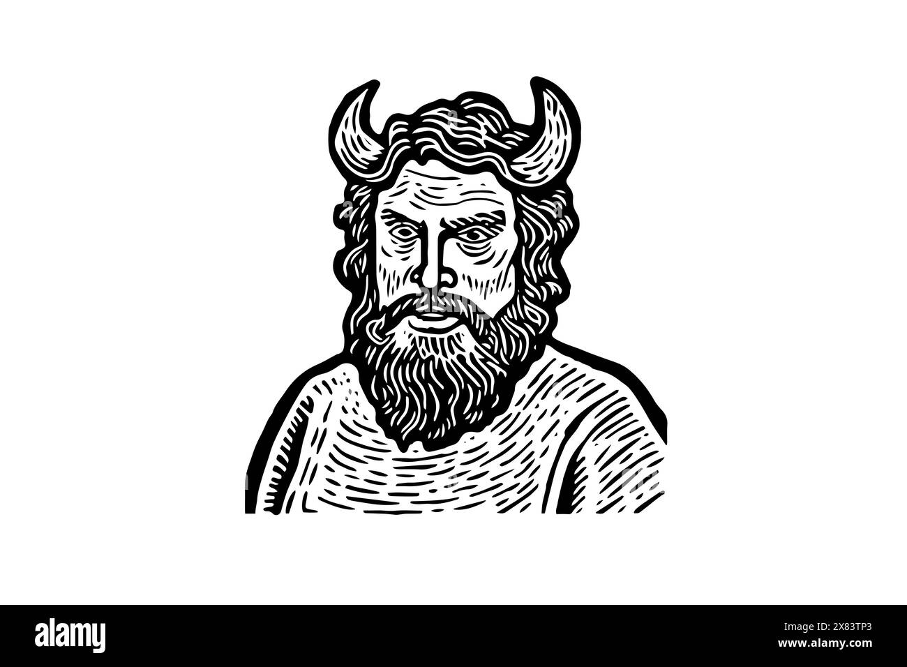 Vintage Devil Icon: Engraved Demon Illustration, Halloween Mascot ...