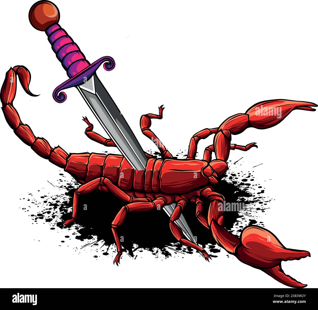 draw colored animal scorpion vector illustration design Stock Vector ...