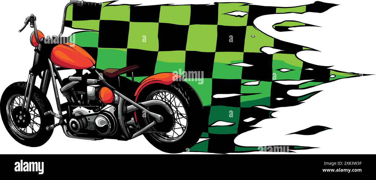 illustration of custom motorcycle chopper vector design Stock Vector ...