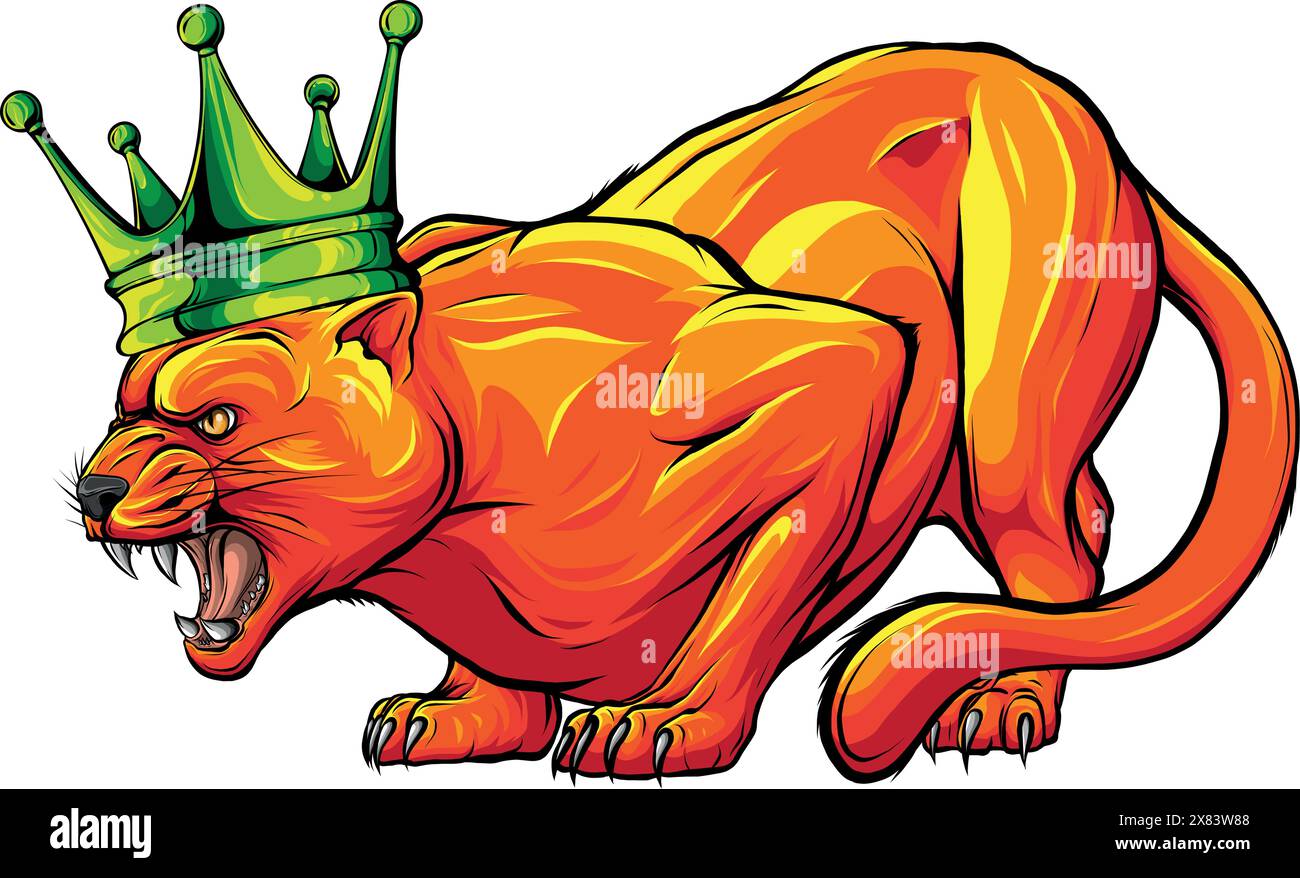 draw colorful feline cougar. vector illustration design Stock Vector ...