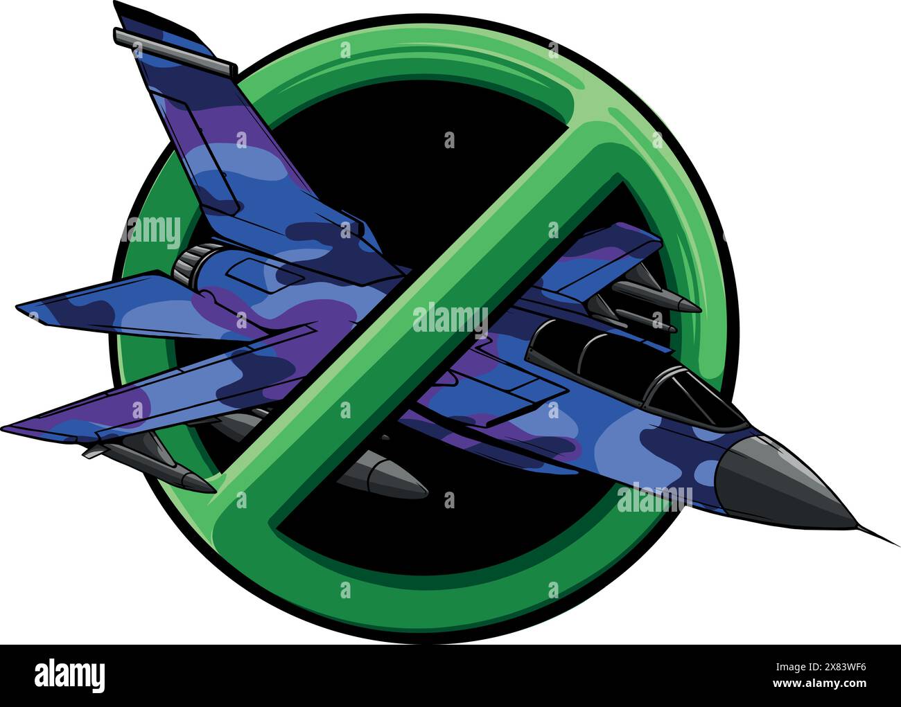 Vector illustration of Cartoon Military Jet Fighter Plane Stock Vector ...