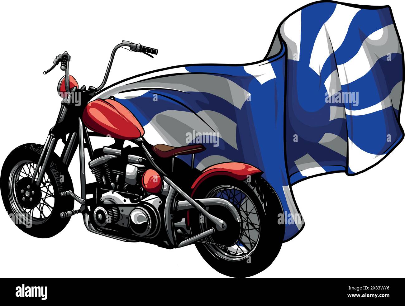 illustration of custom motorcycle chopper vector design Stock Vector ...