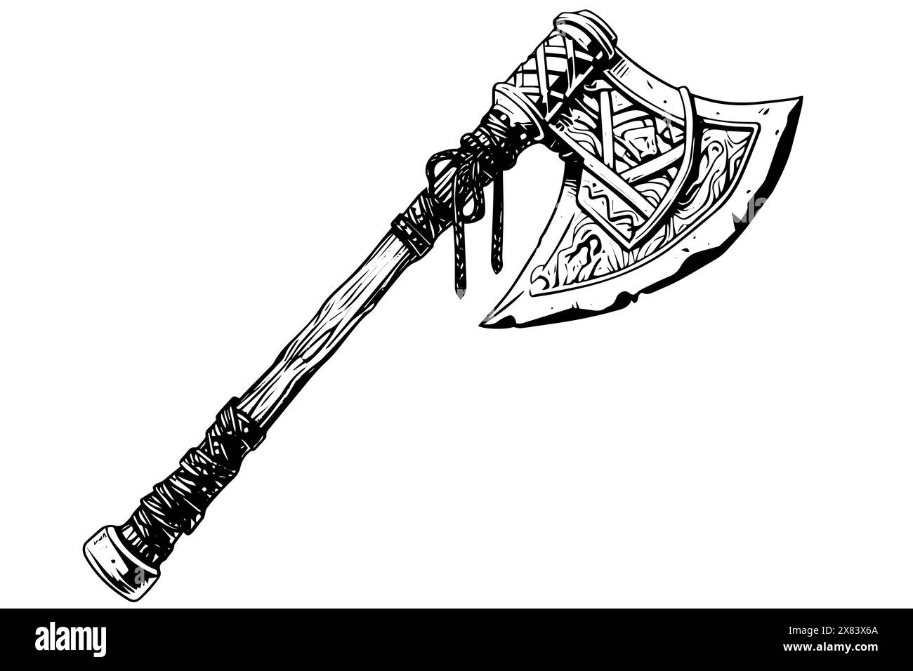 War axe hand drawn ink sketch. Engraved style vector illustration Stock Vector Image & Art - Alamy