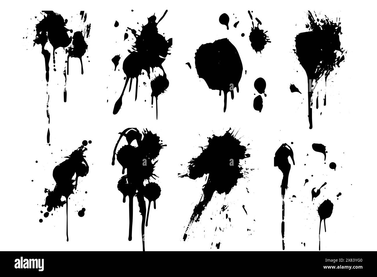 Ink Splatter Vector Collection: Abstract Grunge Blob Effects. Splash ...