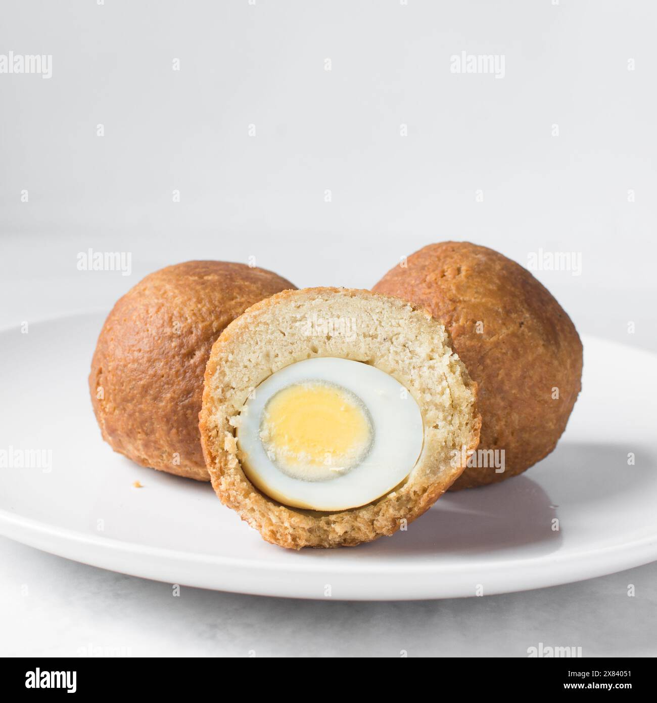homemade nigerian egg roll on a white background, freshly made african ...
