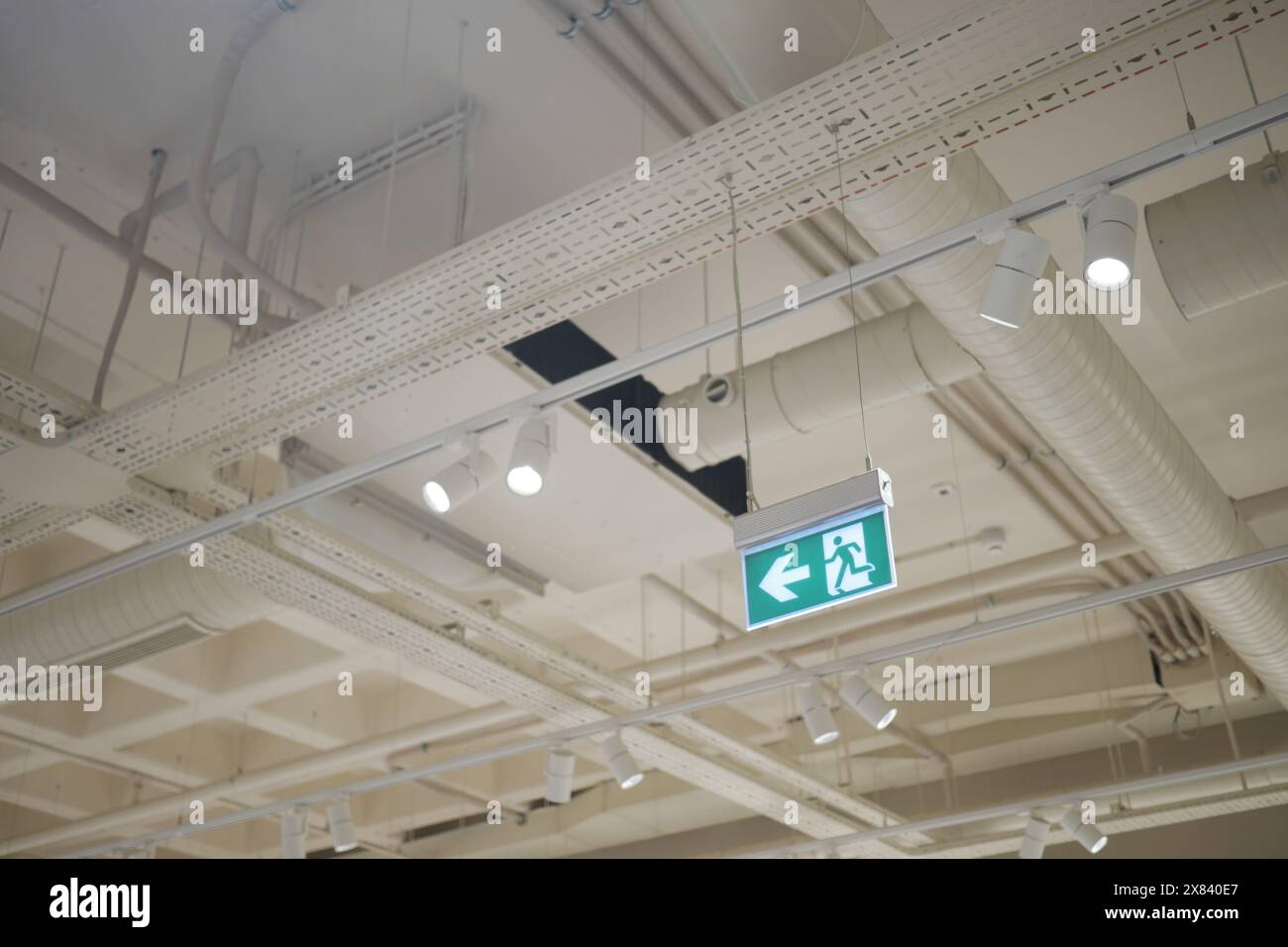 emergency exit door inside of a building Stock Photo - Alamy