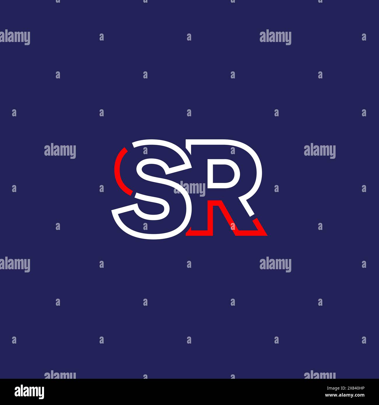 Sr logo design Stock Vector Images - Alamy