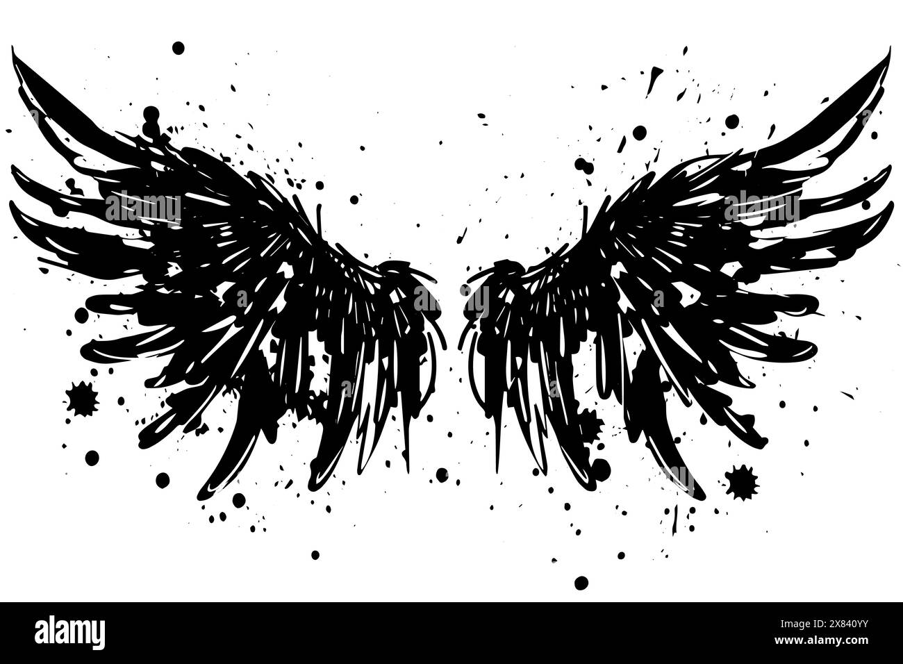 Graffiti-Inspired Angel Wings: Urban Paint Vector Art with Street Style ...