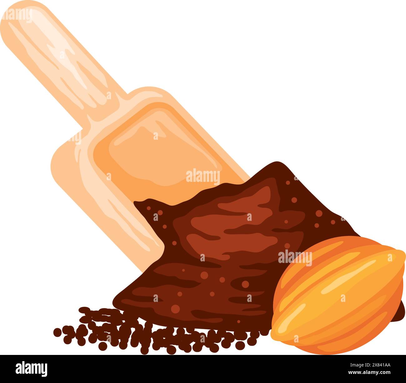 Cocoa beans on spoon Stock Vector Images - Alamy