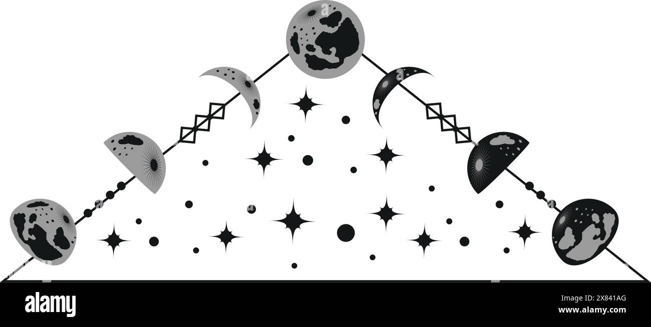 moon phases astronomical science Stock Vector Image & Art - Alamy