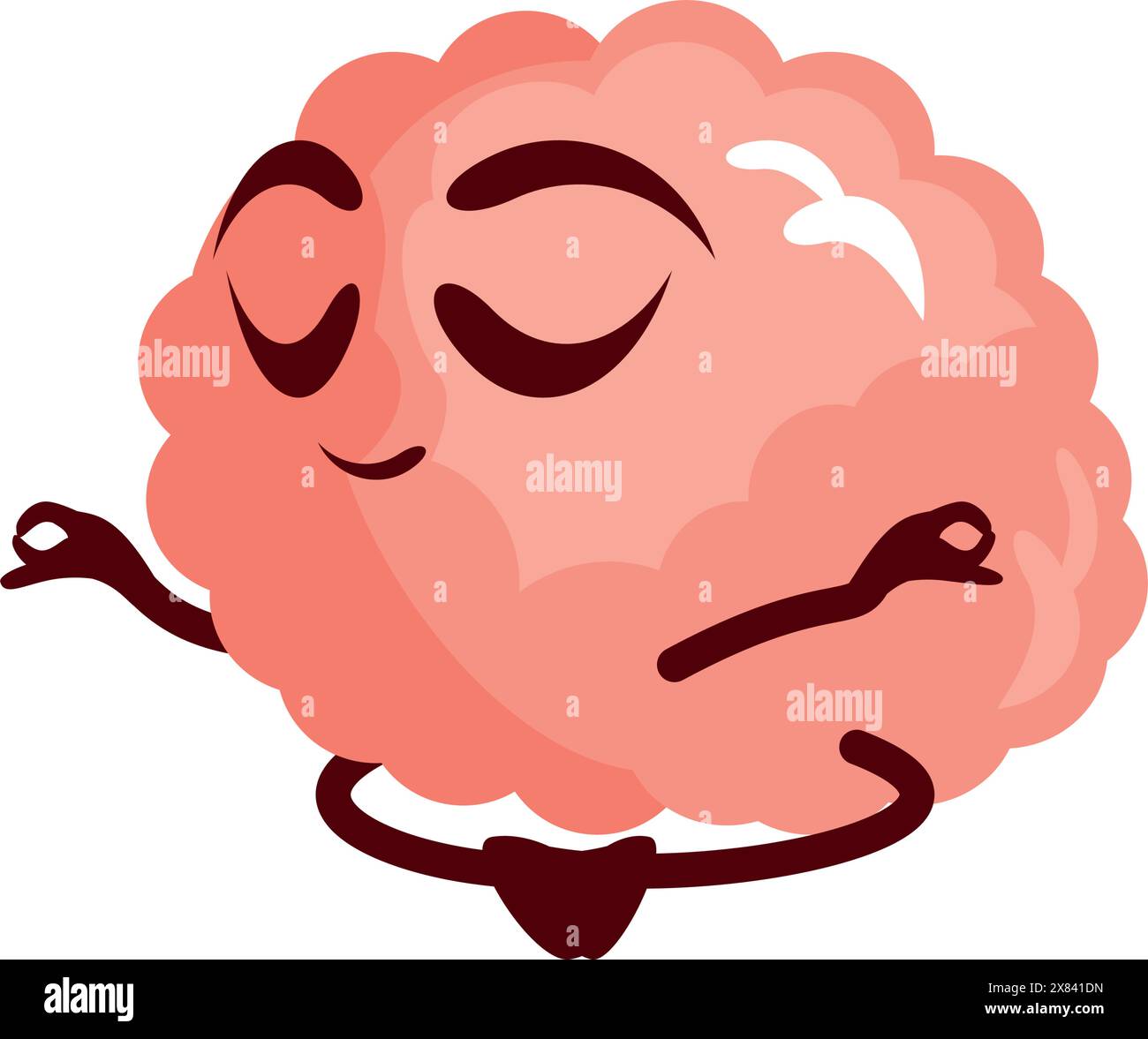 cute brain meditating cartoon Stock Vector Image & Art - Alamy