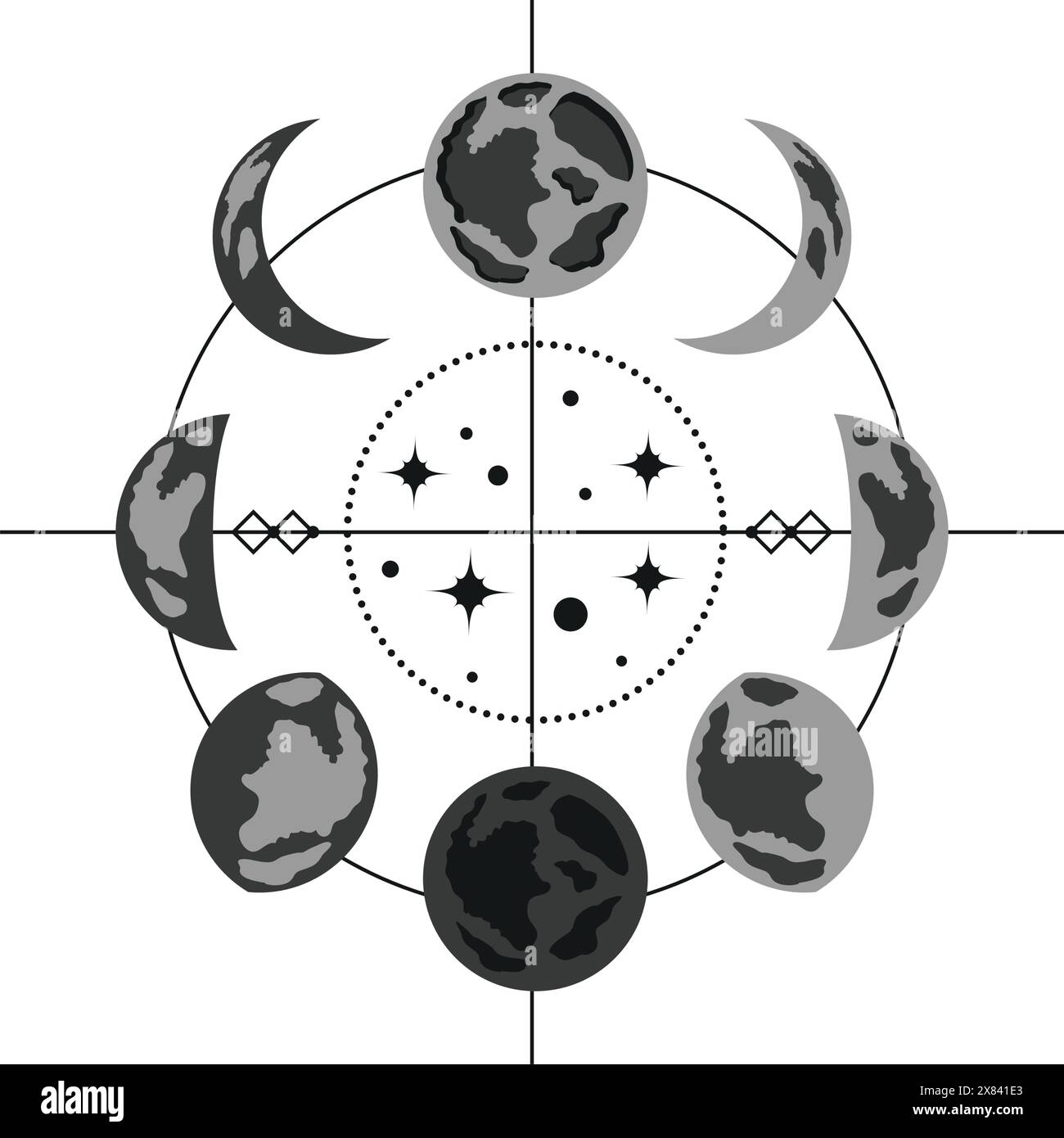 moon phases in the solar system Stock Vector Image & Art - Alamy