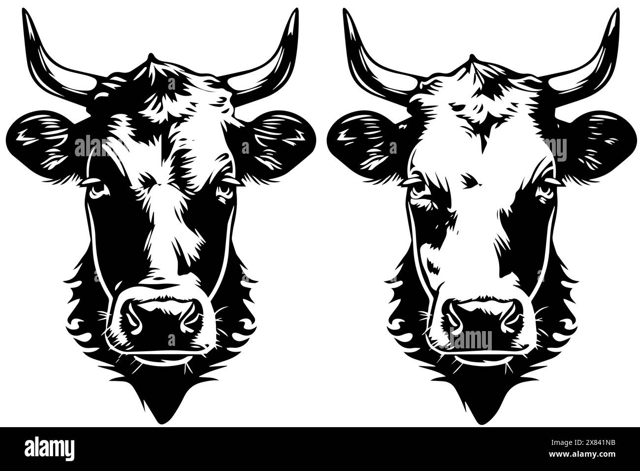 Dairy Delight: Vintage Vector Sketch of a Holstein Cow Head Logotype ...