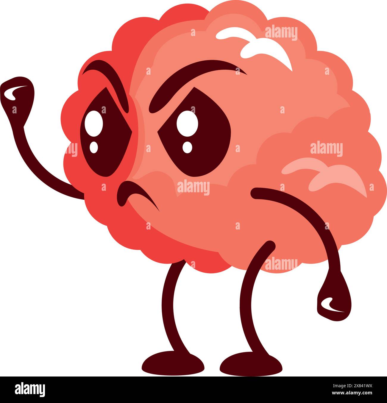 cute angry brain cartoon Stock Vector Image & Art - Alamy