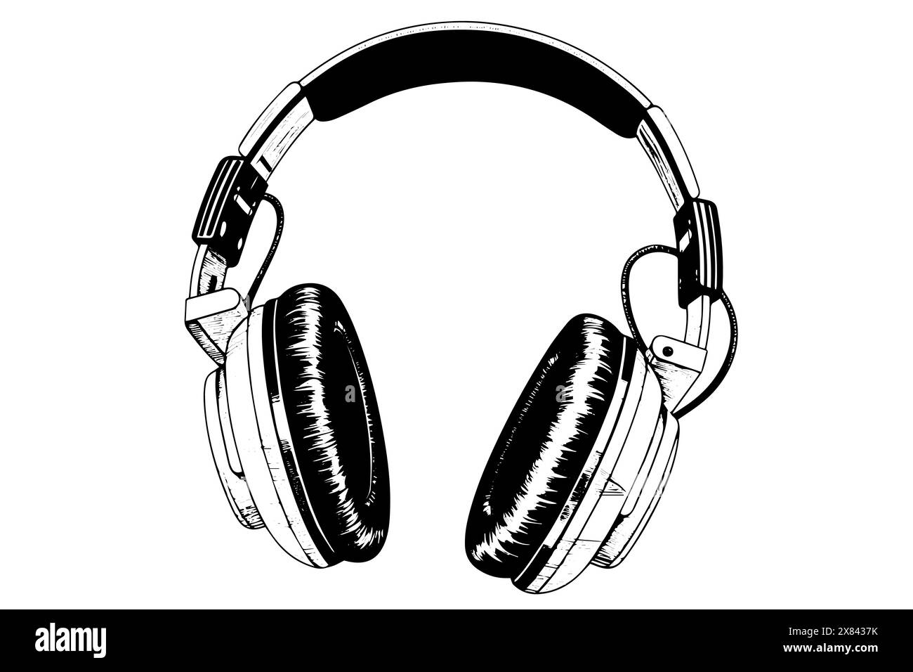 Headphones hand drawn ink sketch. Engraved style vector illustration ...