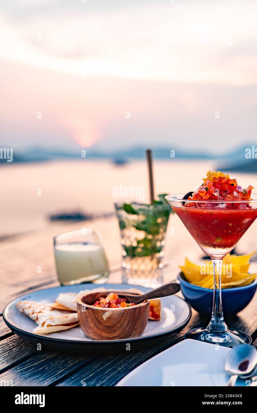 Colorful sunset rooftop bar in hi-res stock photography and images - Alamy