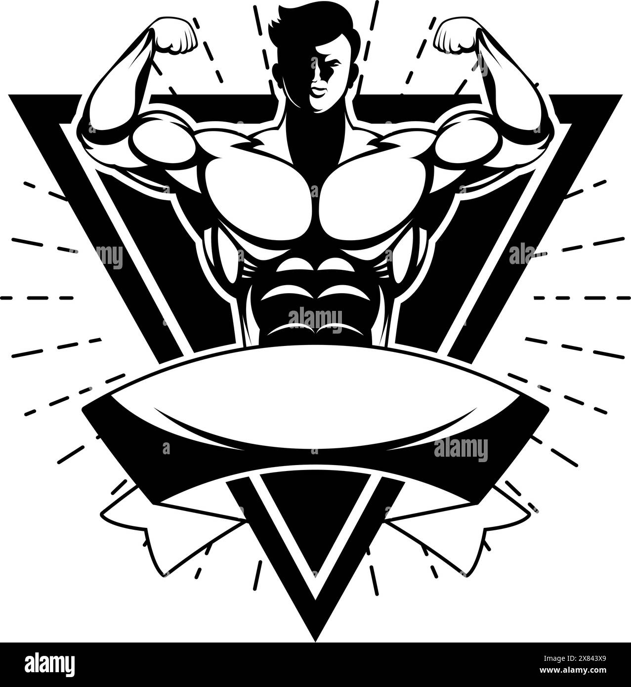 gym emblem bodybuilder Stock Vector Image & Art - Alamy