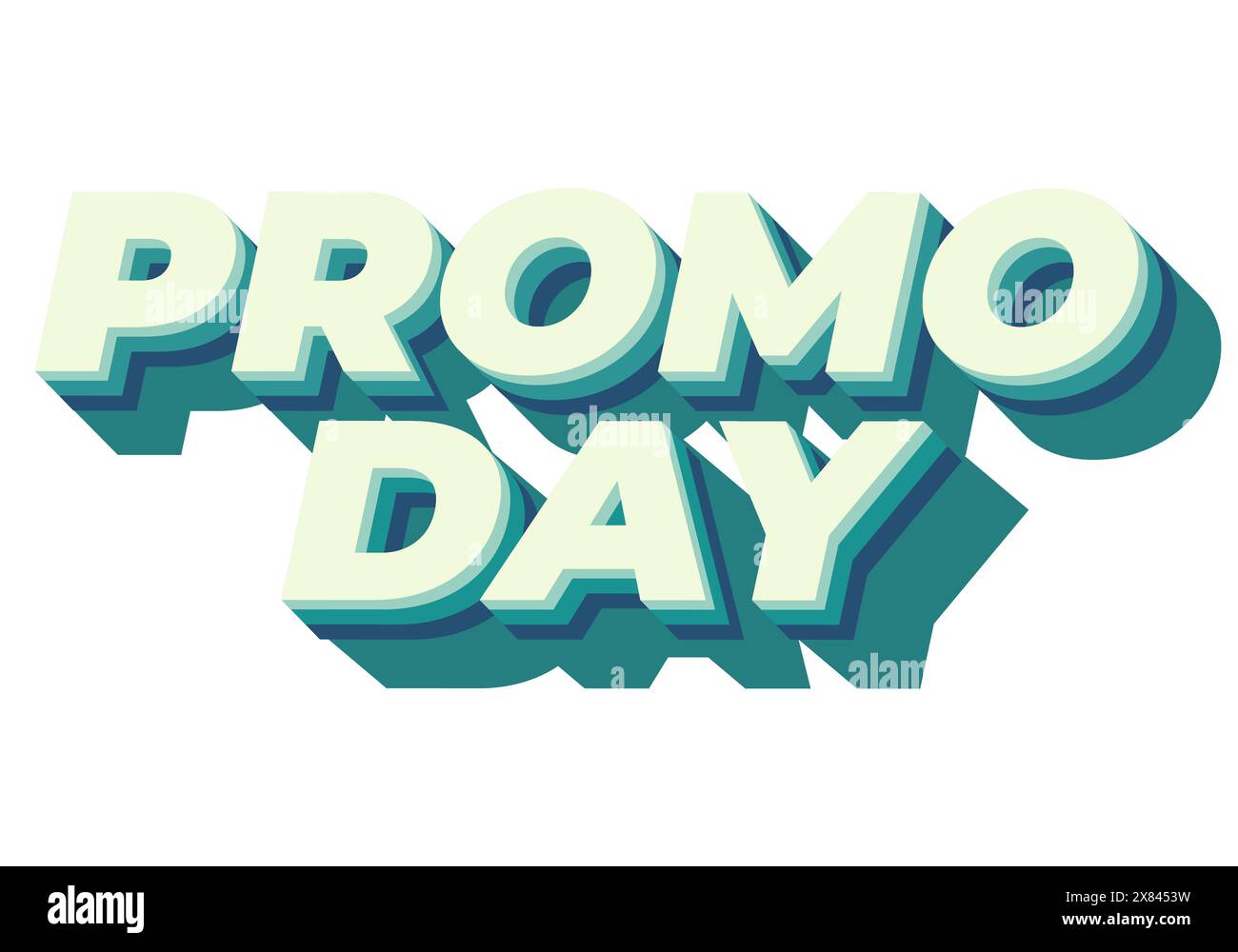 Promo day. Text effect design in 3D style with good colors Stock Vector ...
