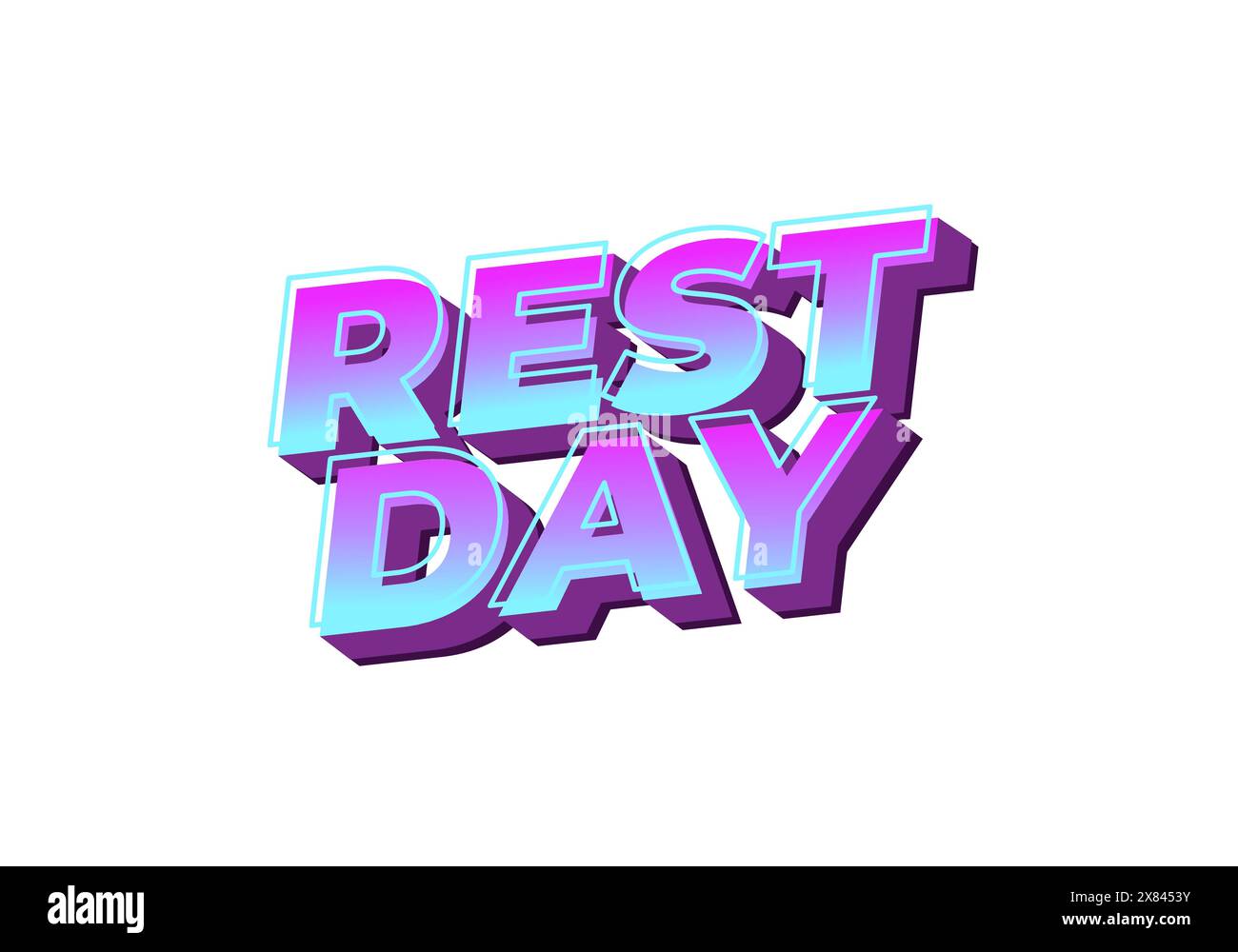 Rest day. Text effect design in 3D style with good colors Stock Vector ...