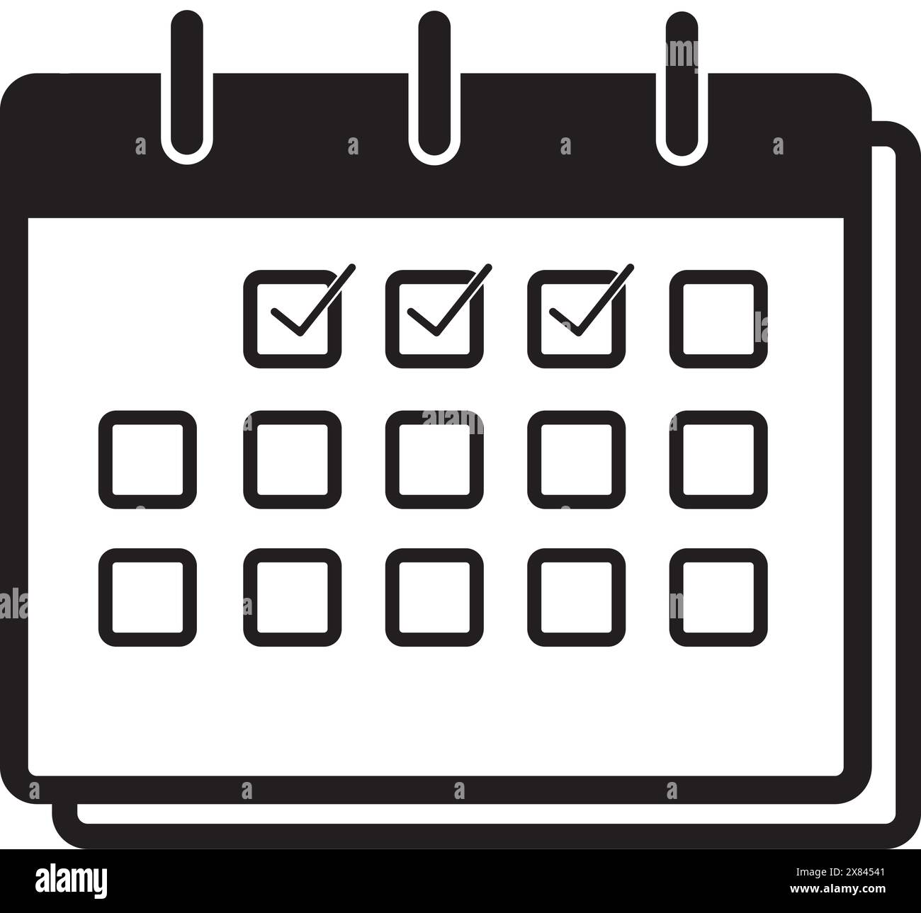 Simple flat design calendar line icon. Appointment schedule and ...