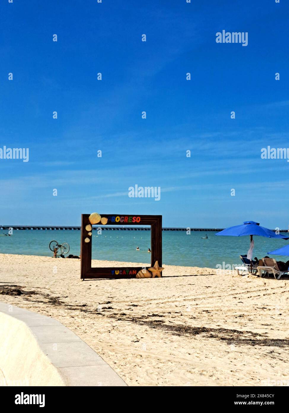 Progreso, Yucatan, Mexico - Nov 23 2022: Malecon in the peninsula port ...