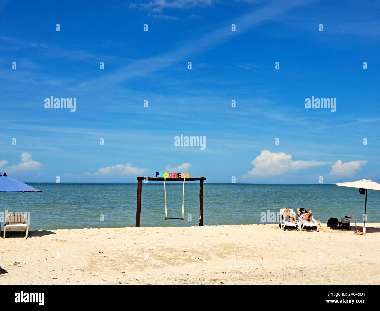 Progreso, Yucatan, Mexico - Nov 23 2022: Malecon in the peninsula port ...