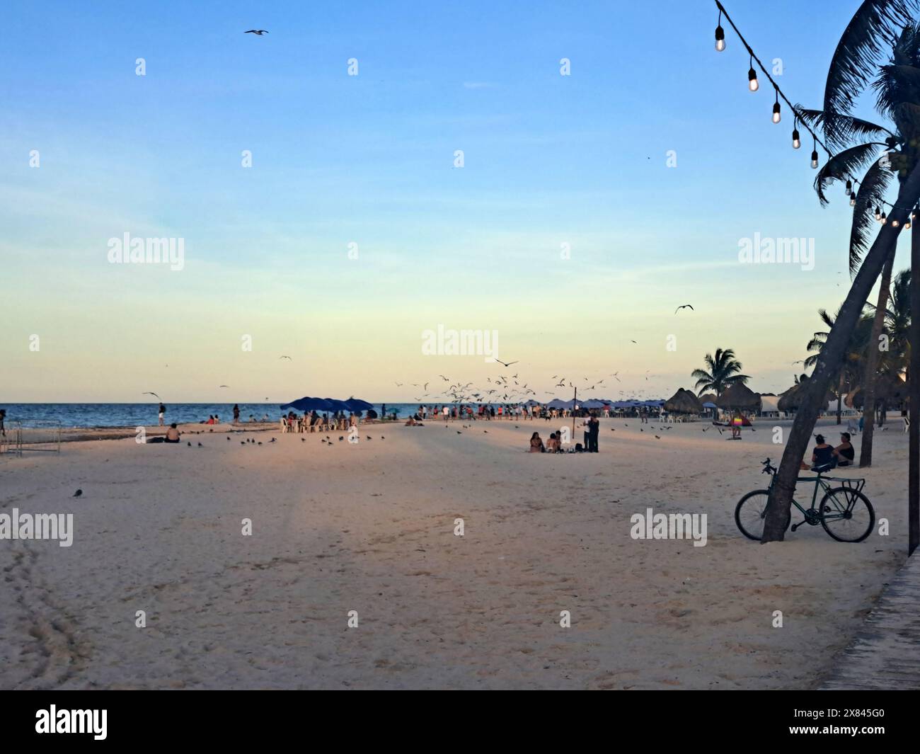 Progreso, Yucatan, Mexico - Nov 23 2022: Malecon in the peninsula port ...