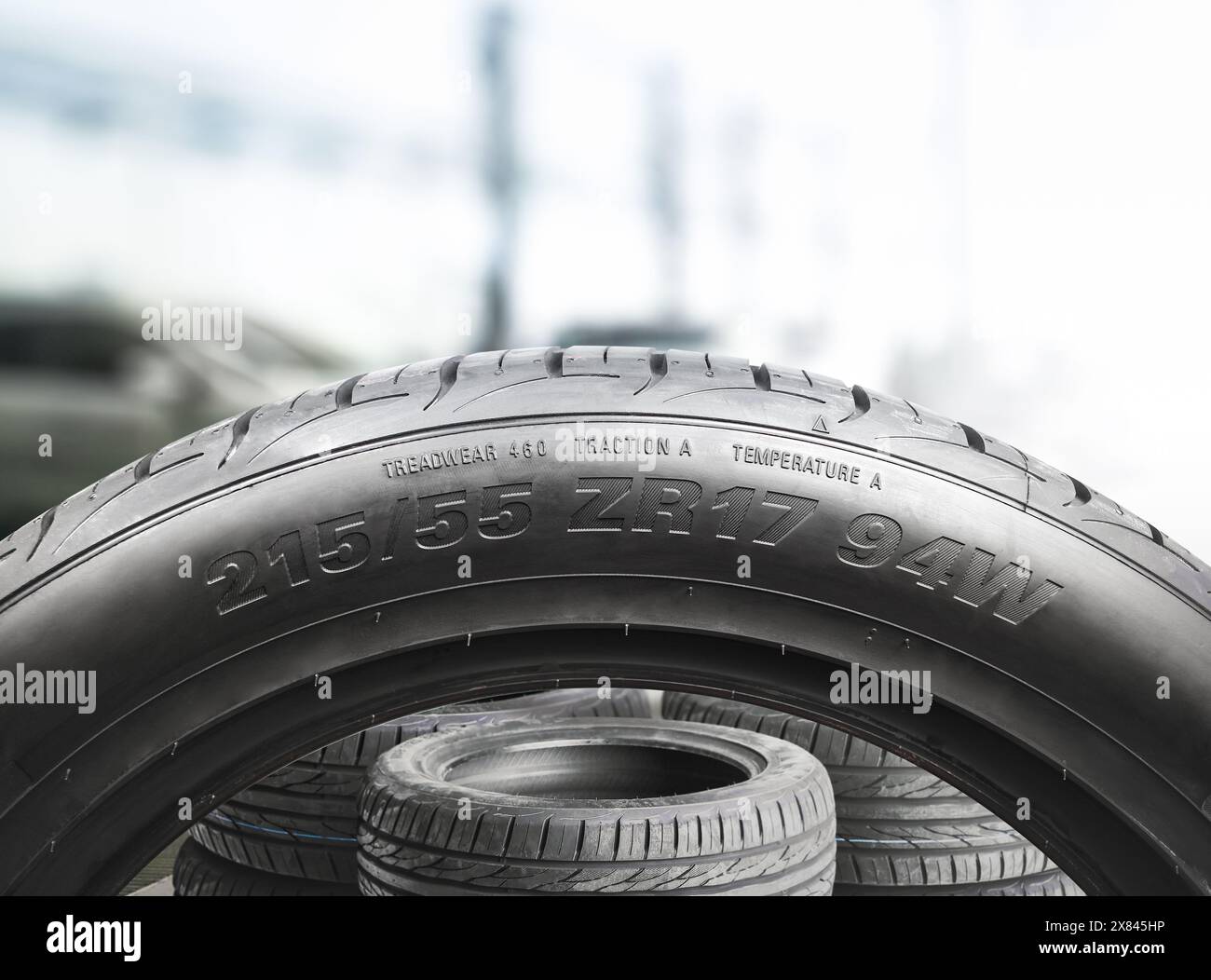 New tires in a tire shop or car service center , Car tire maintenance ...