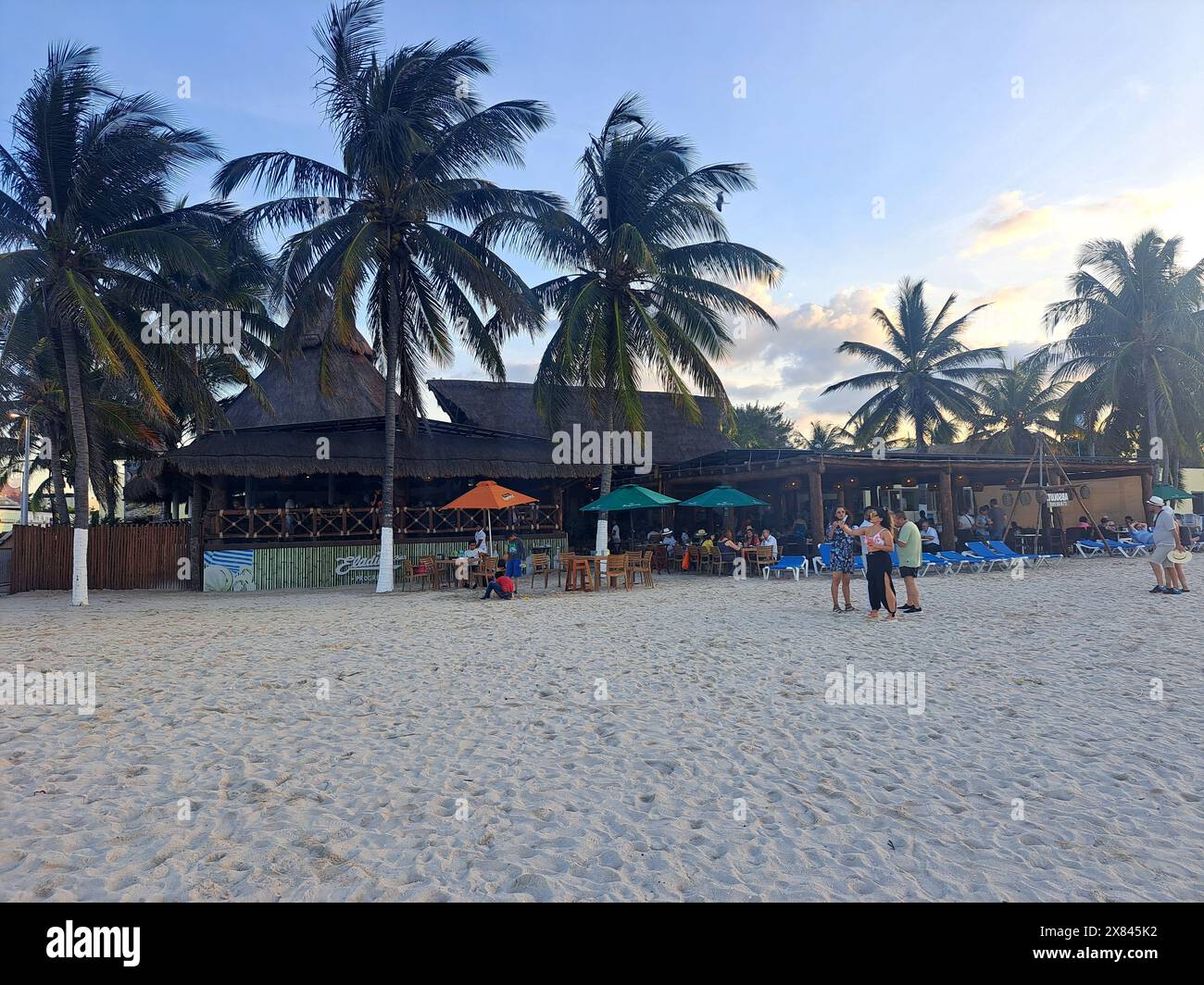 Progreso, Yucatan, Mexico - Nov 23 2022: Malecon in the peninsula port ...