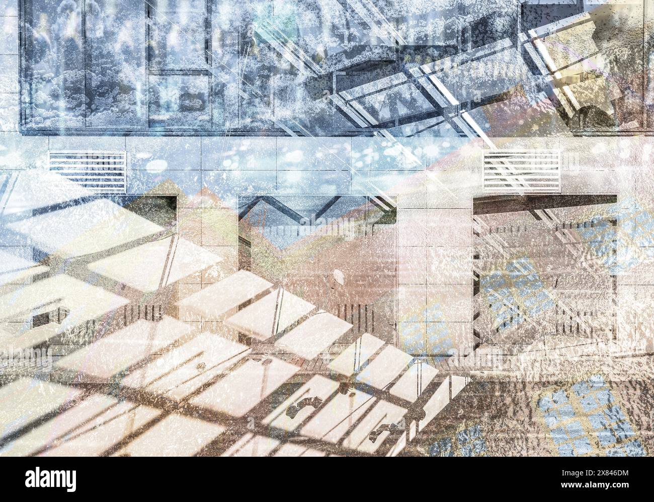 abstract multiple exposure urban background in bright colors Stock ...