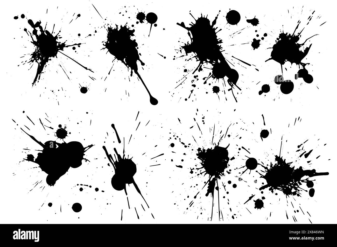 Ink Splatter Vector Collection: Abstract Grunge Blob Effects. Splash ...