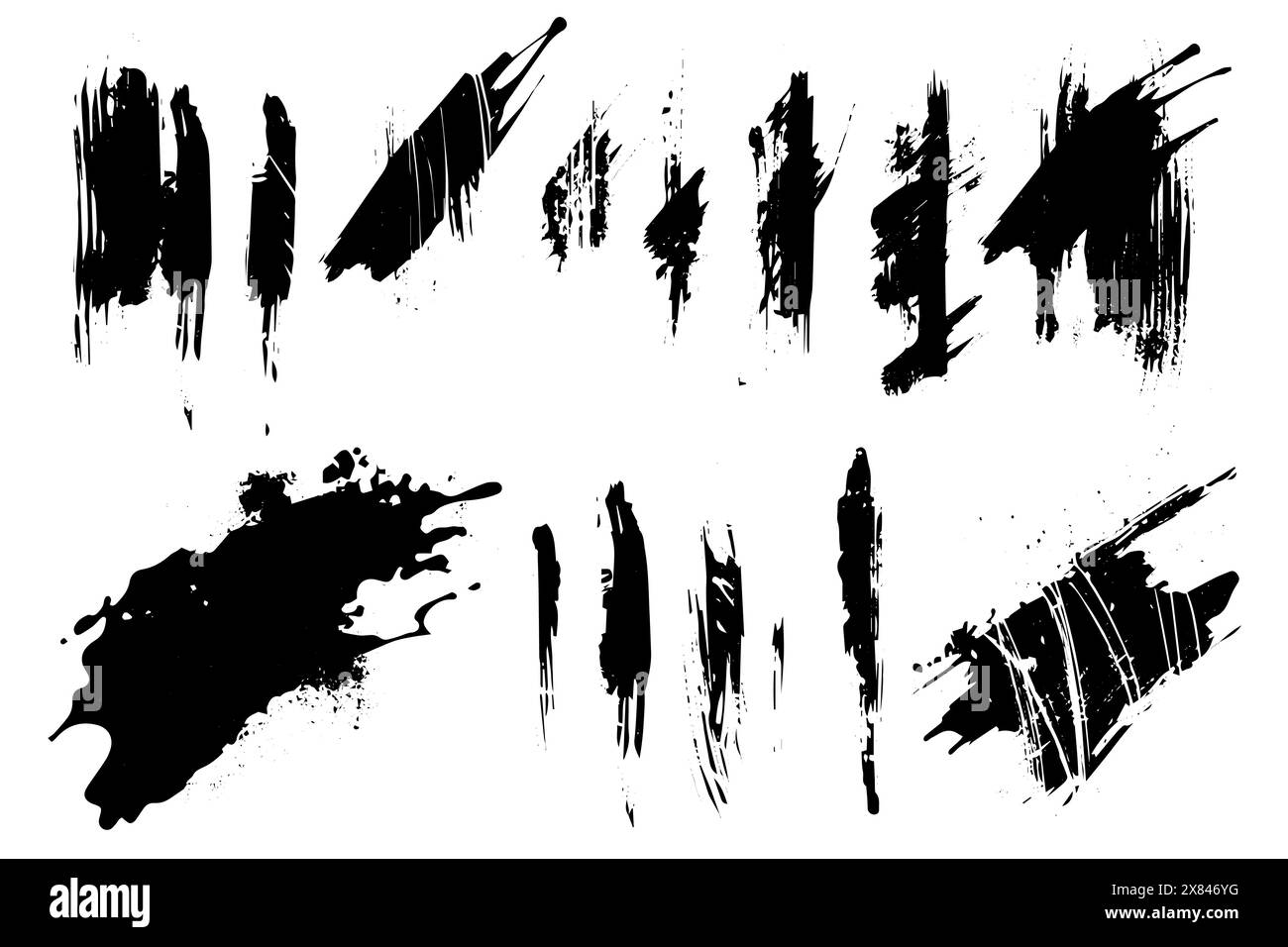 Ink Brush Stroke and Line Splash: Creative Brushstroke Vector Set Stock ...