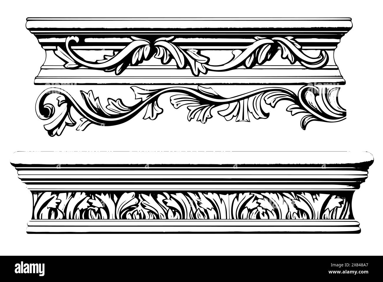 Classic Baroque Ornamentation: Vintage Vector Illustration of ...