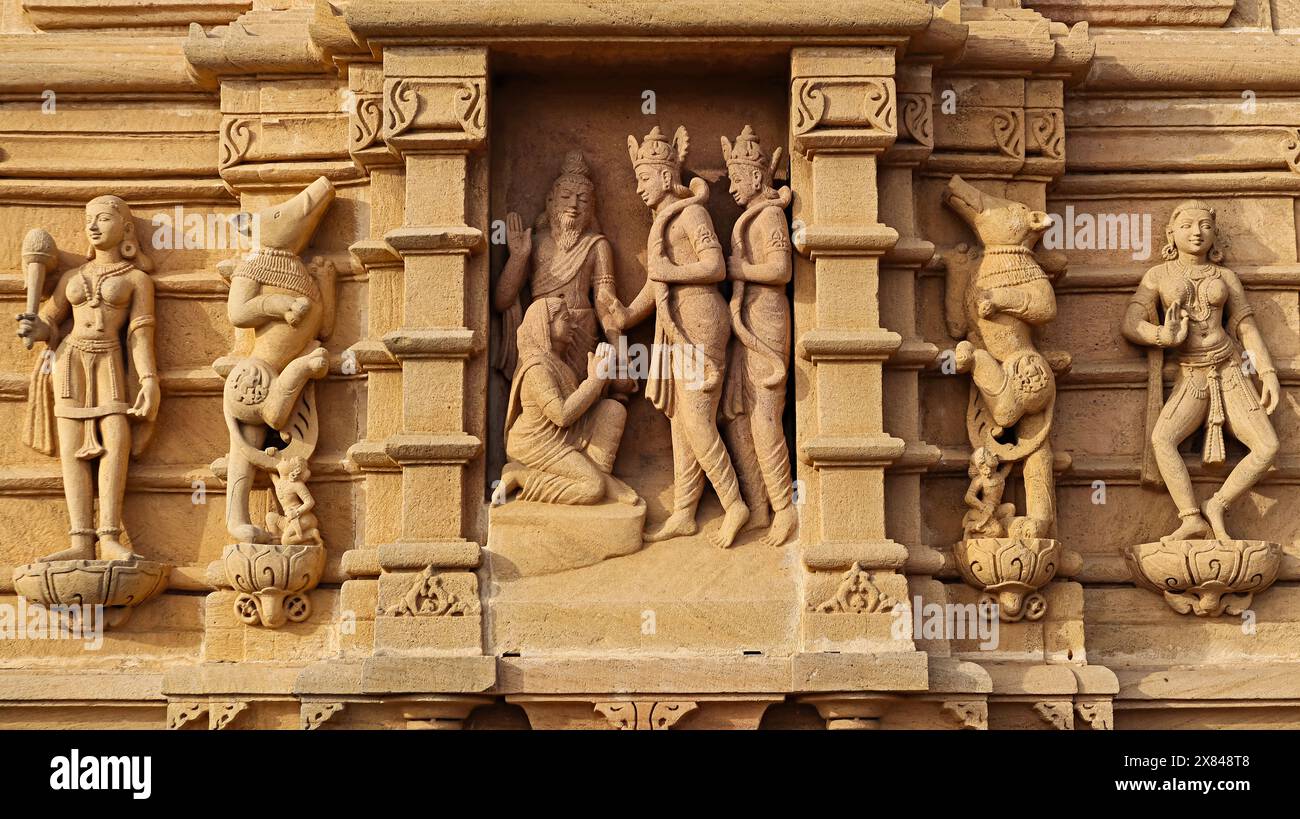 Scene of Ramayama Carving on Ram Temple, Mangalay Temples, Ratlam ...