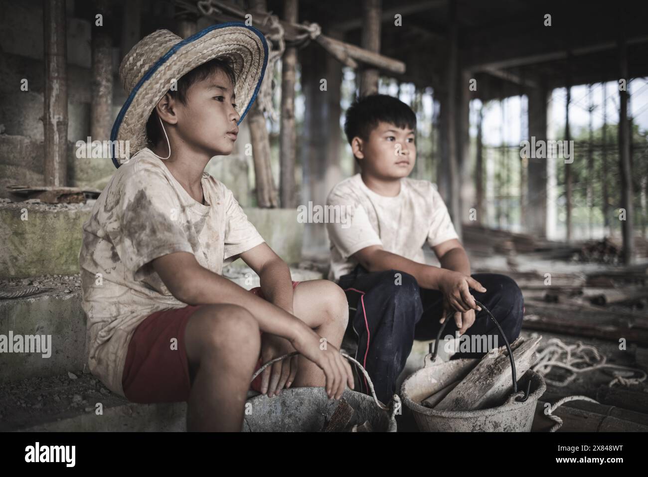 Poor children work in construction sites because of poverty, Child ...