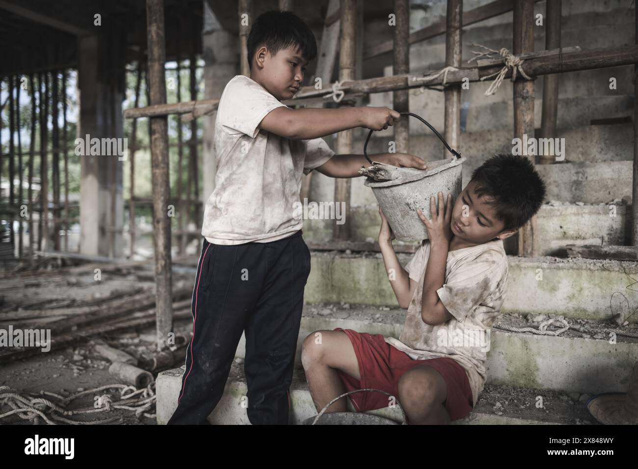 Poor children work in construction sites because of poverty, Child ...