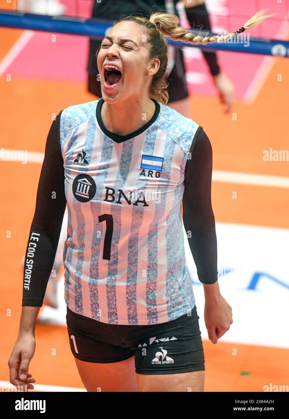 Elina Rodriguez (Argentina) against South Korea. Women's Volleyball ...