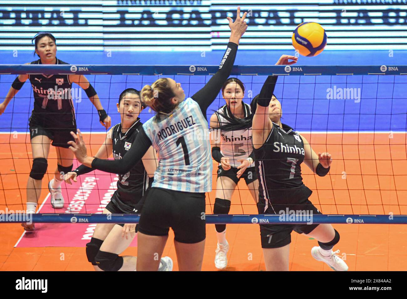 Jiwon Kim (South Korea) against Argentina. Women's Volleyball Stock ...