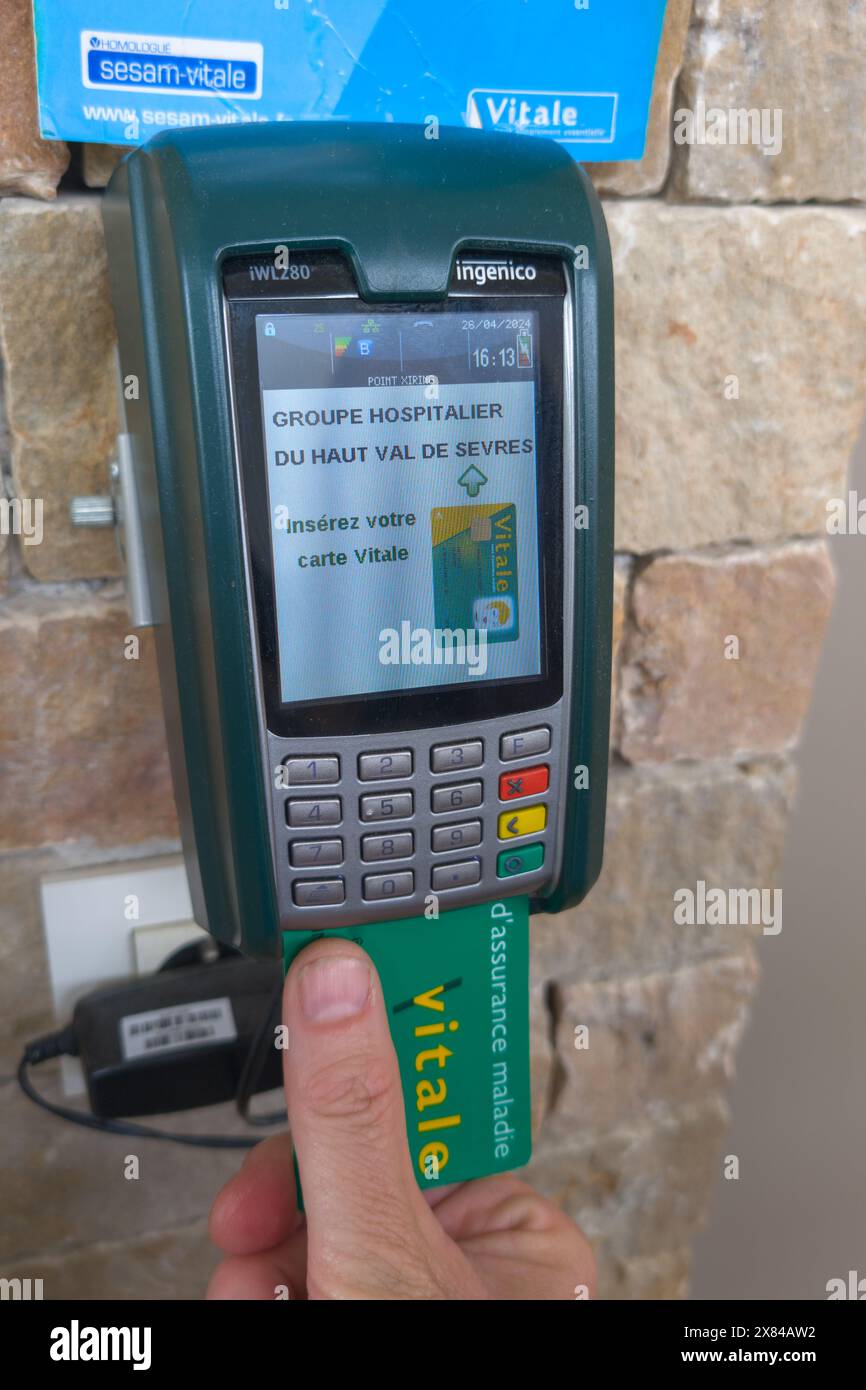 Bordeaux , France - 05 15 2024 : Carte vitale french health insurance ...