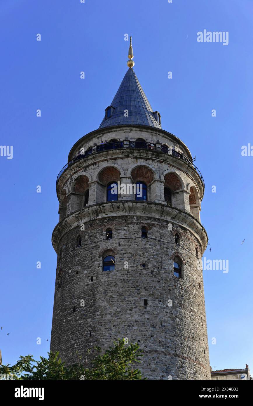 Istanbul, Istanbul Province, Turkey, Asia, Historic Galata Tower under ...
