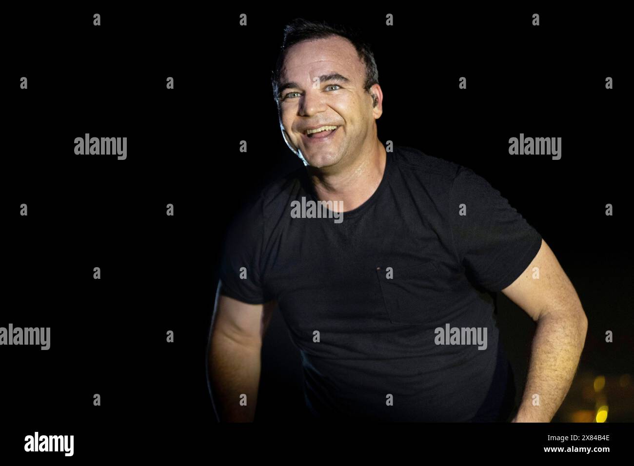 Samuel T. Herring, singer of Future Islands live at the Tempodrom in ...