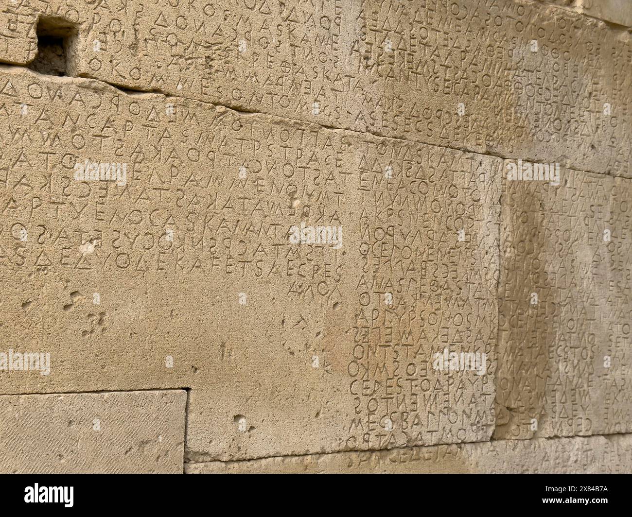 Detailed view of sandstone blocks Stones made of sandstone with written ...