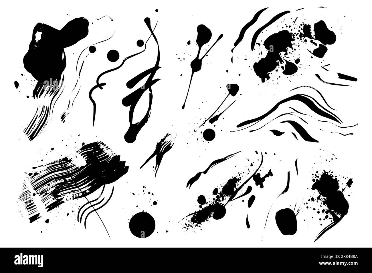 Handcrafted Elements Collection: Ink Splatter Sketch Styles and ...