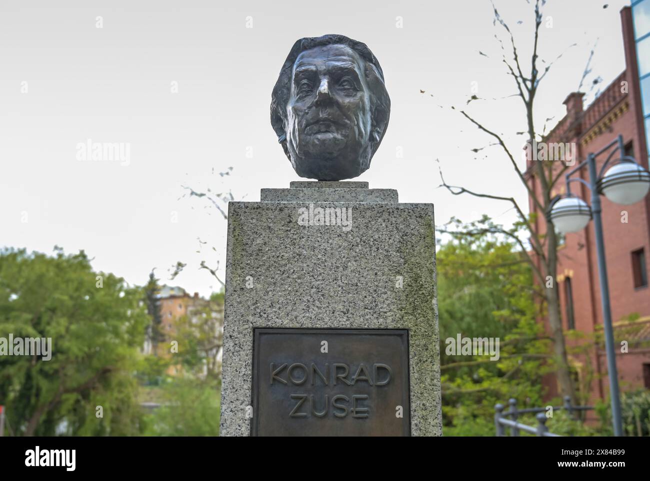 Bust of Konrad Zuse, Street of Remembrance, Spreebogen, Moabit, Mitte ...
