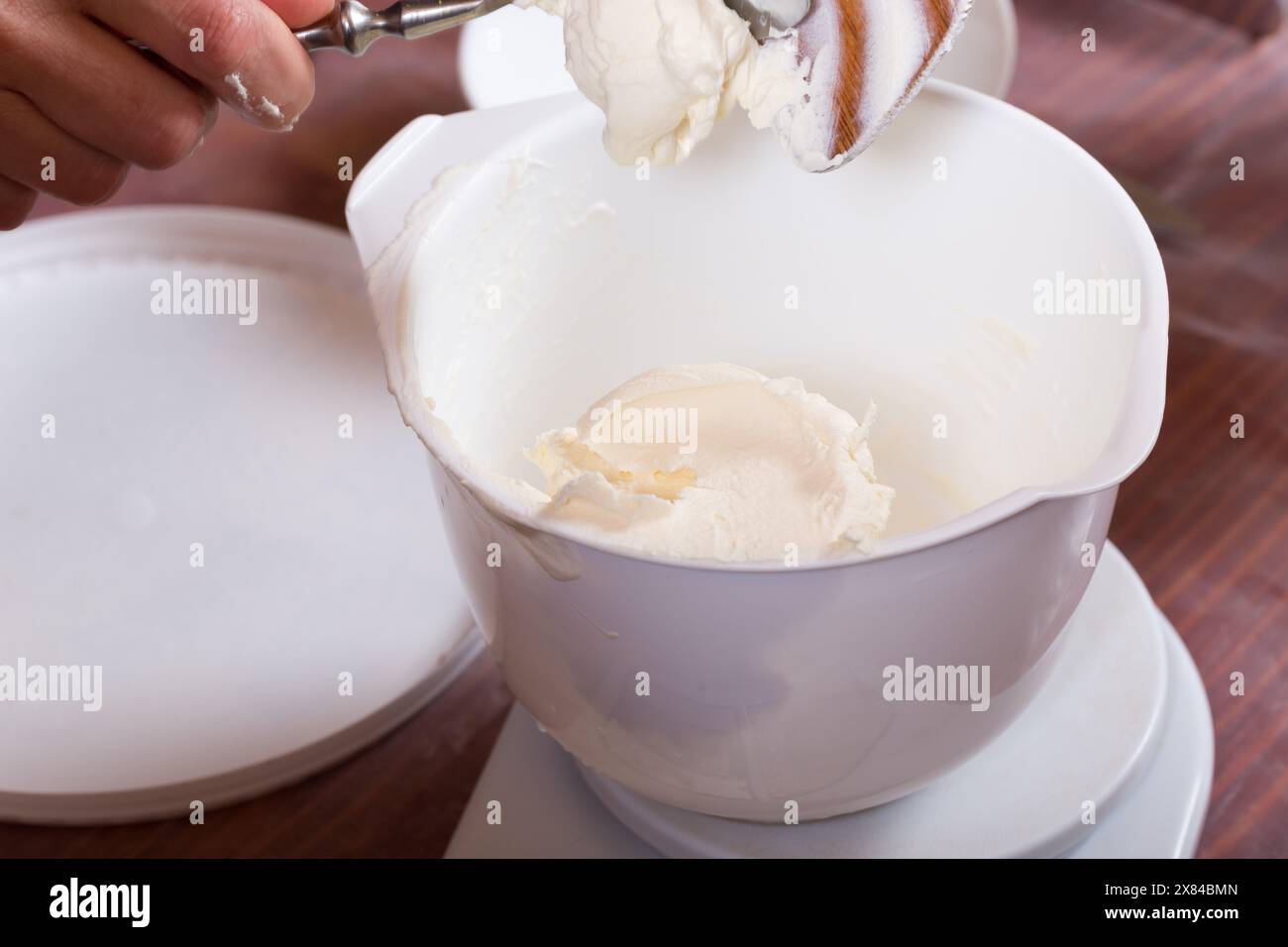 Closeup preparation process whipping cream hi-res stock photography and ...