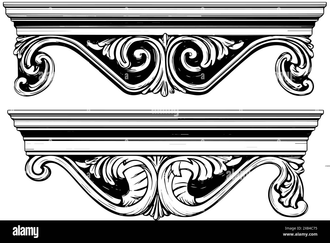 Classic Baroque Ornamentation: Vintage Vector Illustration of ...