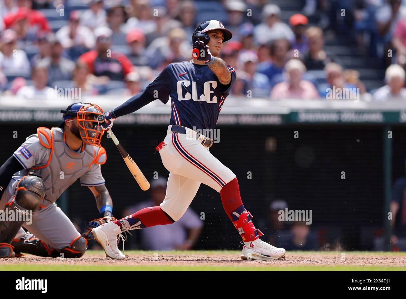 CLEVELAND, OH - MAY 22: Cleveland Guardians shortstop Brayan Rocchio (4 ...